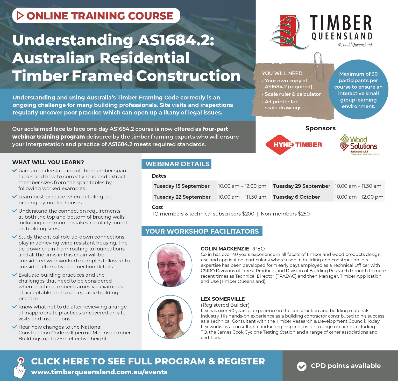 Timber Queensland Webinar | Understanding AS1684.2: Australian ...